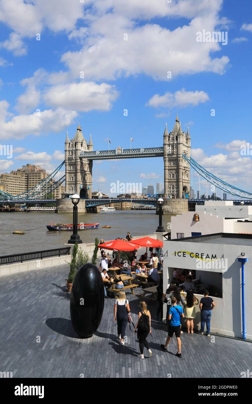 The Riverside Terrace cafe/bar on The Queen's Walk by the River Thames ...