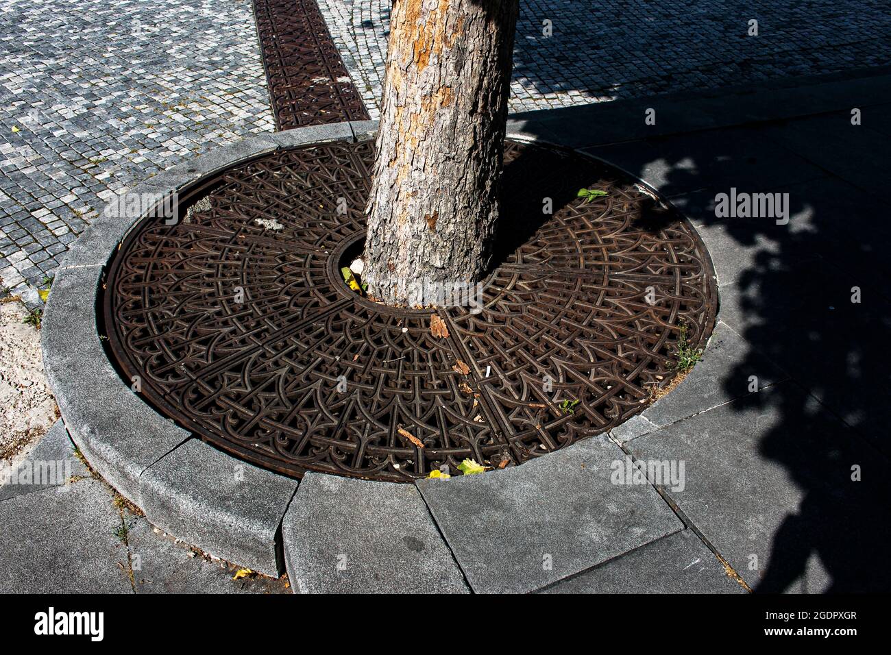 Drainage system. Metal structure for drainage of rainwater. Lattice ...