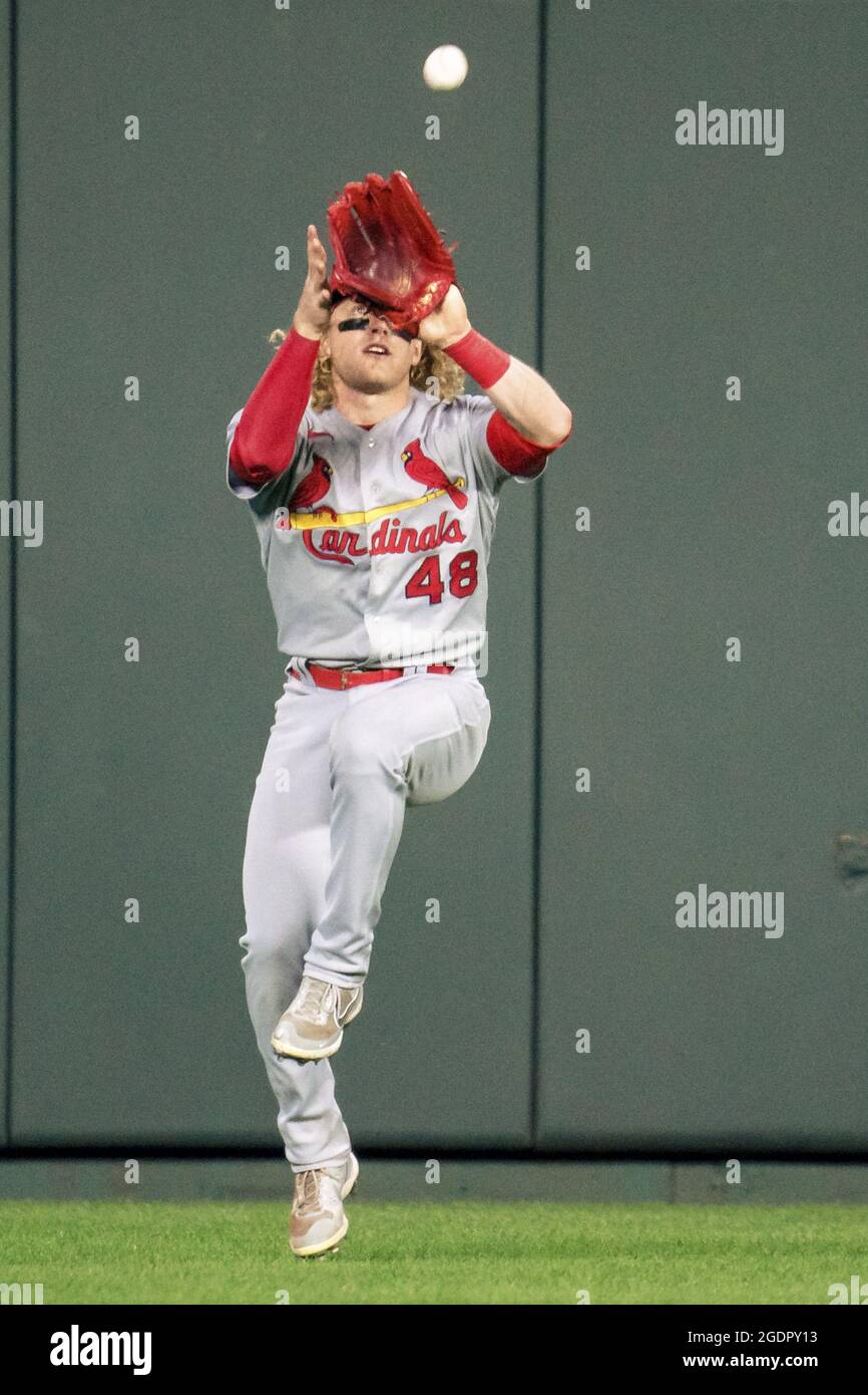 Kansas City, United States. 14th Aug, 2021. St. Louis Cardinals center ...