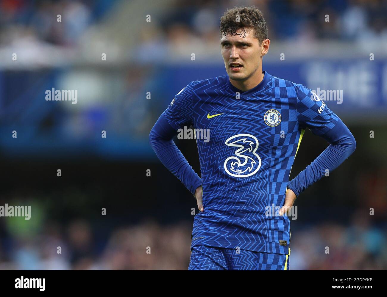 London, England, 14th August 2021. Andreas Christensen of Chelsea ...