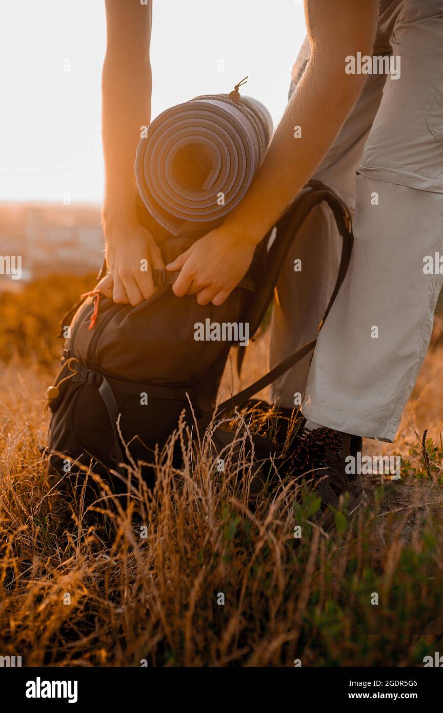 Mans backpack hi-res stock photography and images - Alamy
