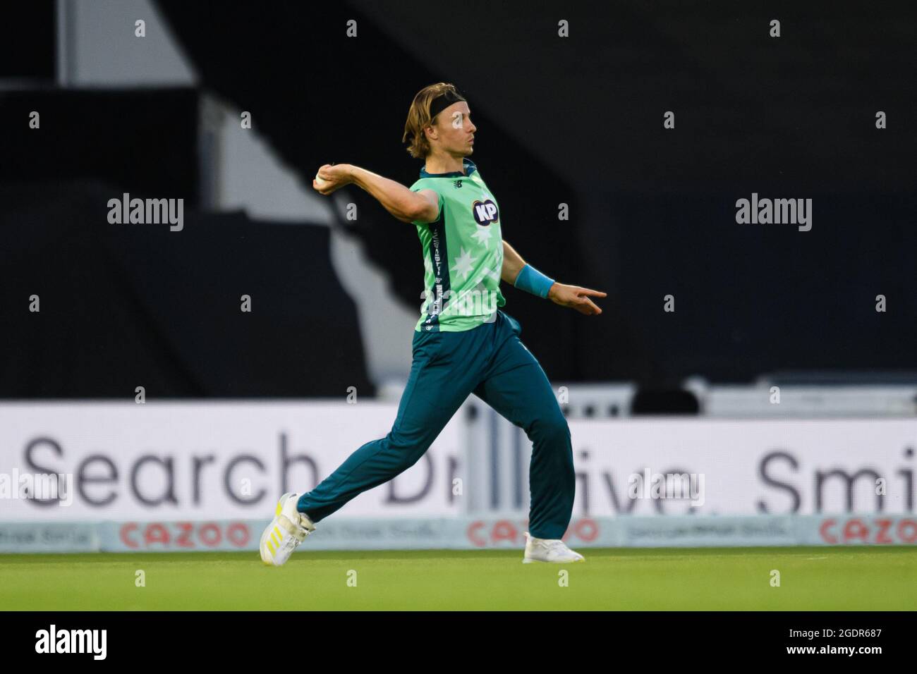 LONDON, UNITED KINGDOM. 14th Aug, 2021. Tom Curran of Oval Invincibles ...