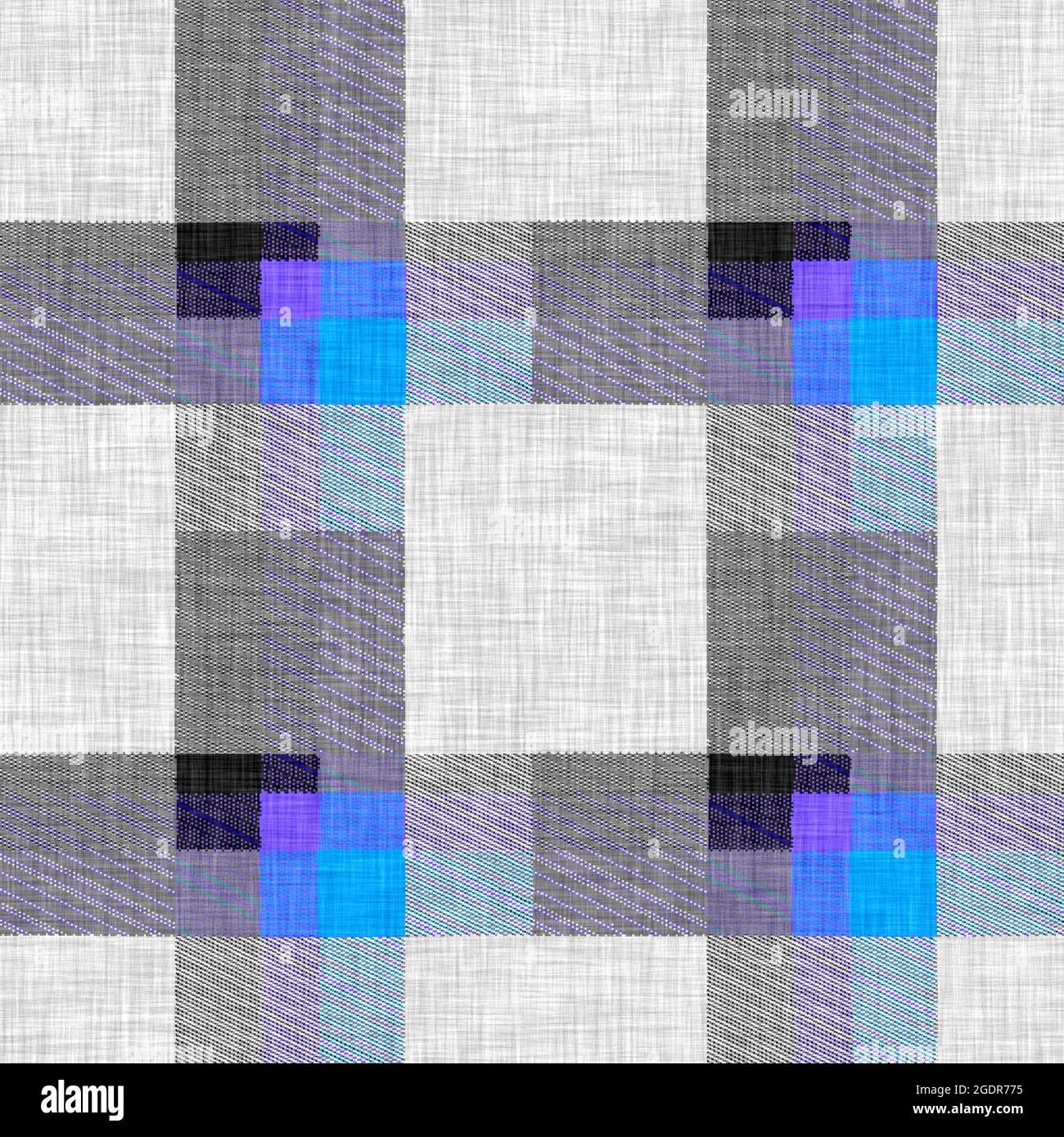 Traditional gingham plaid woven linen texture. Seamless winter style ...