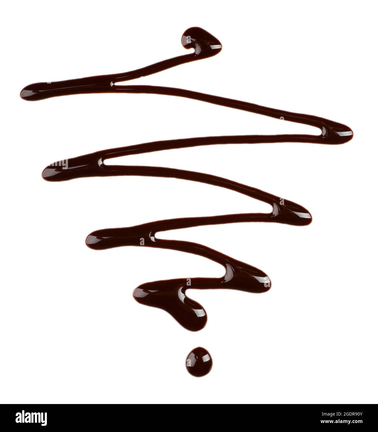 Chocolate syrup drips isolated on white Stock Photo - Alamy