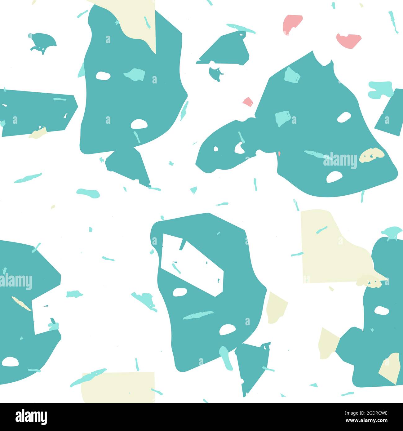 Terrazzo seamless pattern. Blue classic flooring texture. Background ...