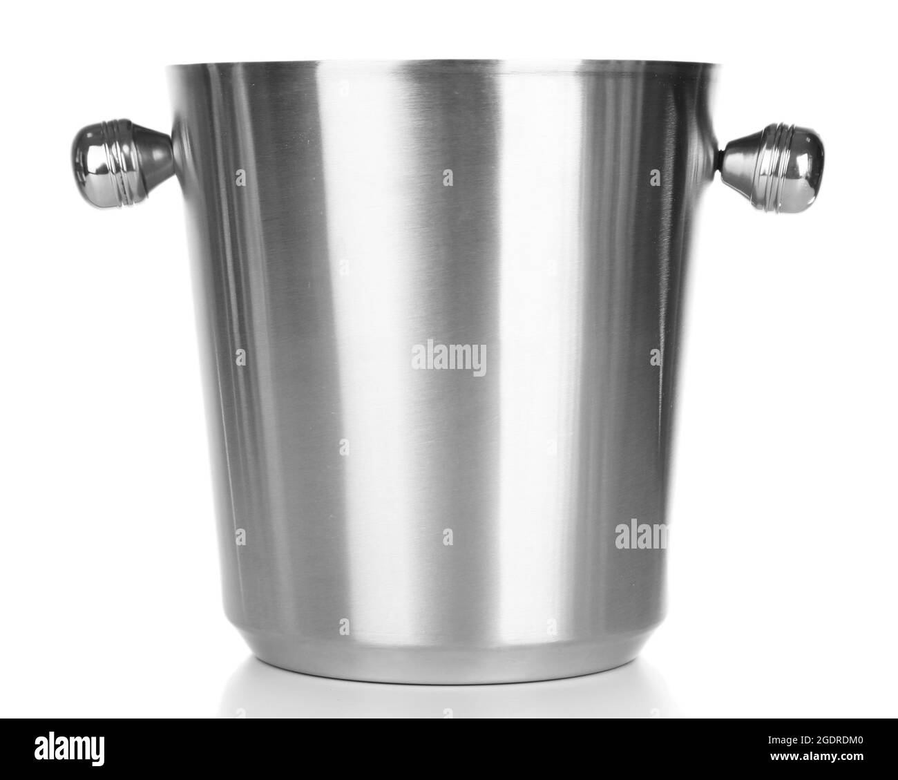 Empty bucket for champagne, isolated on white Stock Photo - Alamy