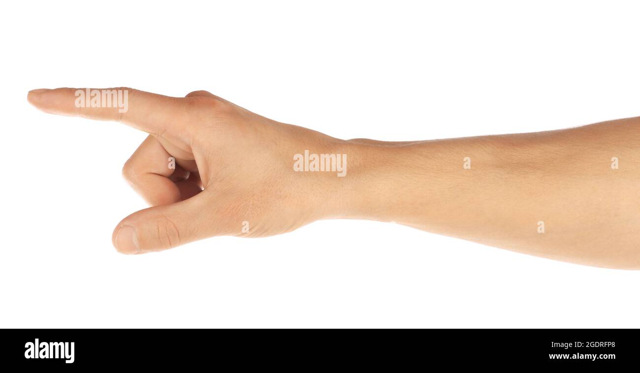 Men hand isolated on white Stock Photo - Alamy