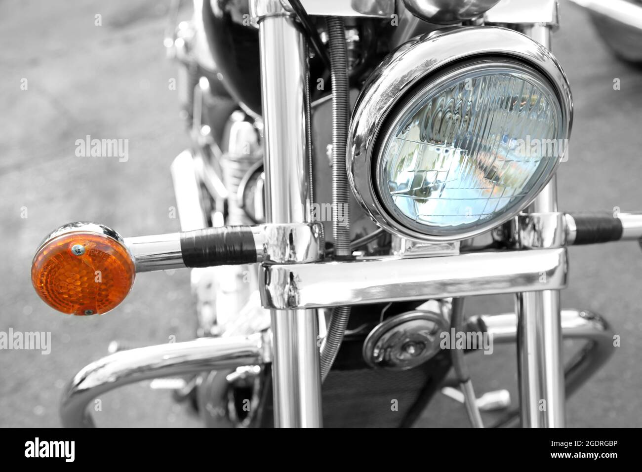 Motor bike headlight, close-up Stock Photo - Alamy