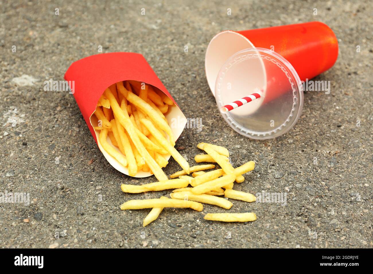 Fast food litter Stock Photo - Alamy