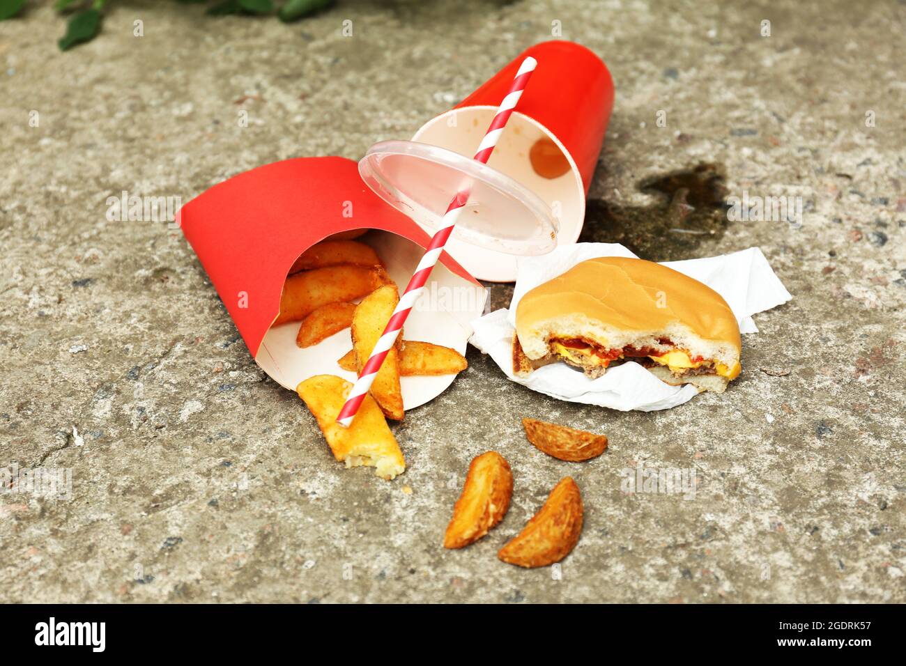 Fast food litter Stock Photo - Alamy