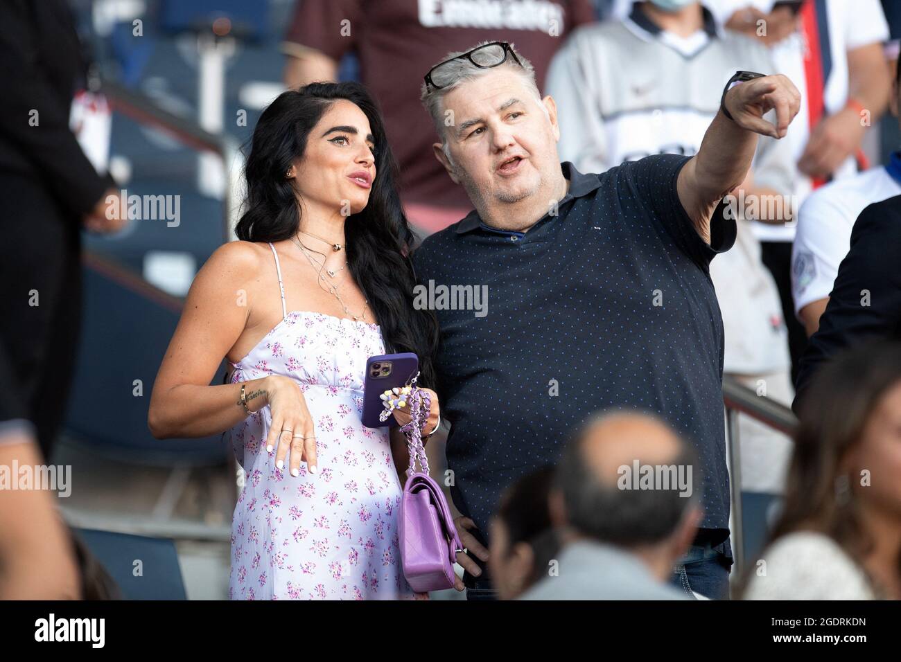 Chiara Picone, companion of Javier Pastore with Pierre Menes during the ...
