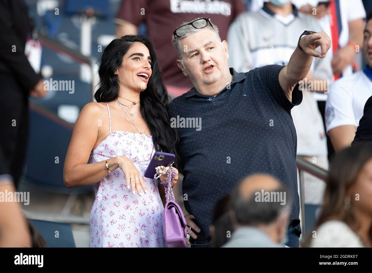 Chiara Picone, companion of Javier Pastore with Pierre Menes during the ...
