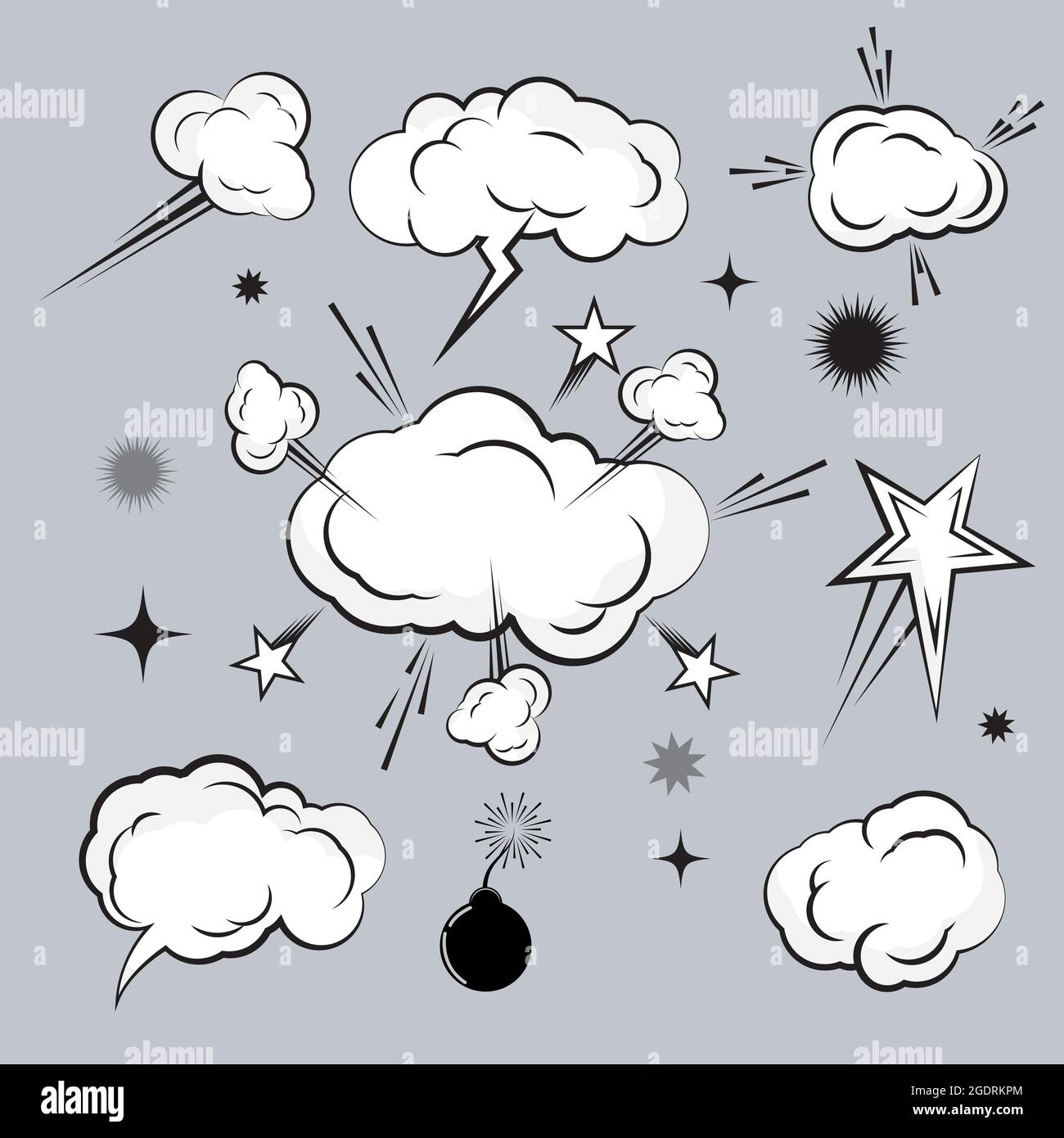 Cloud Comic Book Design Element Vector Illustration Stock Vector Image ...