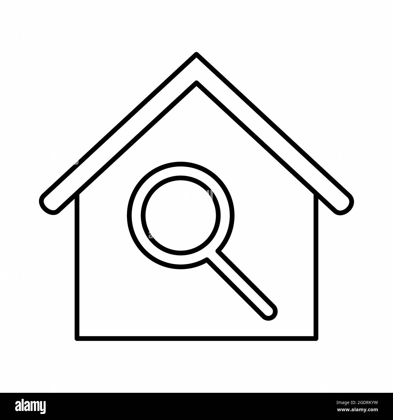 Vector Graphic of House Search - Line Style - simple illustration ...
