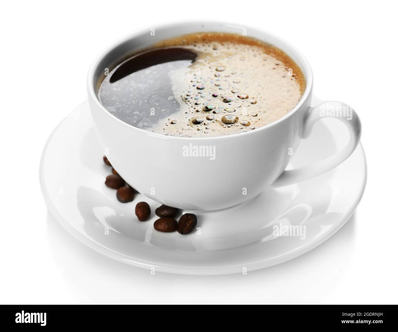 Cup of coffee isolated on white Stock Photo - Alamy