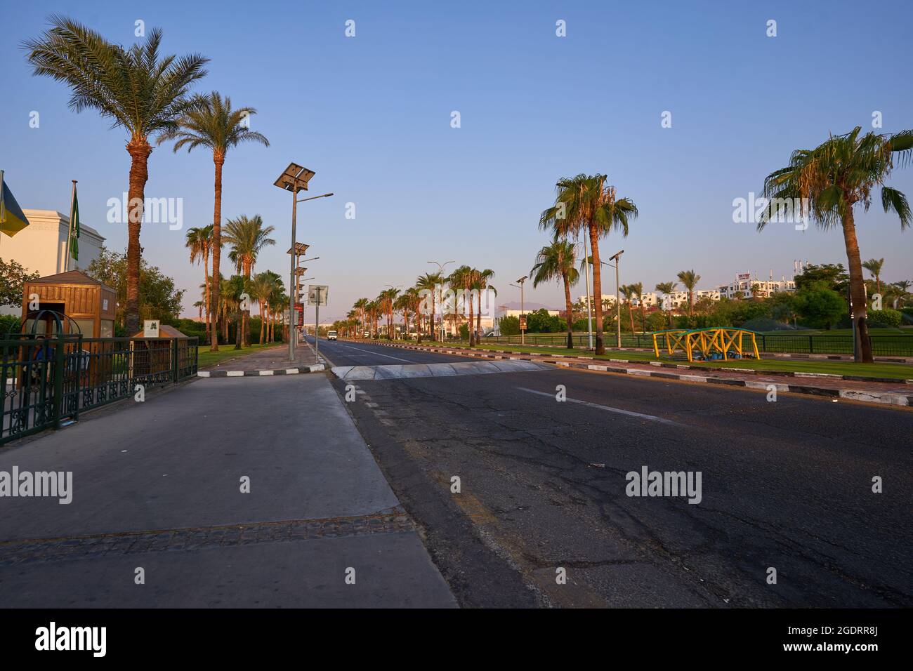 Typical street in the resort part of the Sinai Peninsula Egypt. Street ...