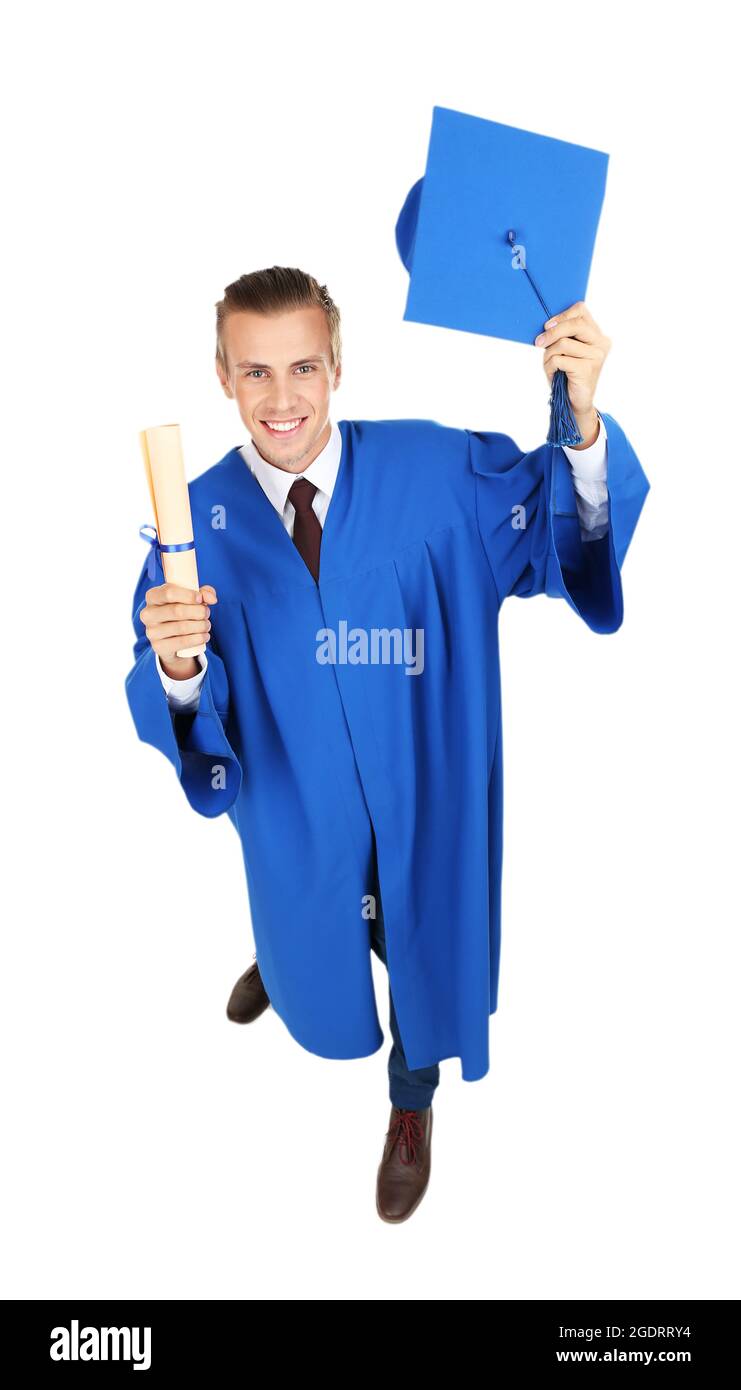 Man wearing graduation cap Cut Out Stock Images & Pictures - Alamy