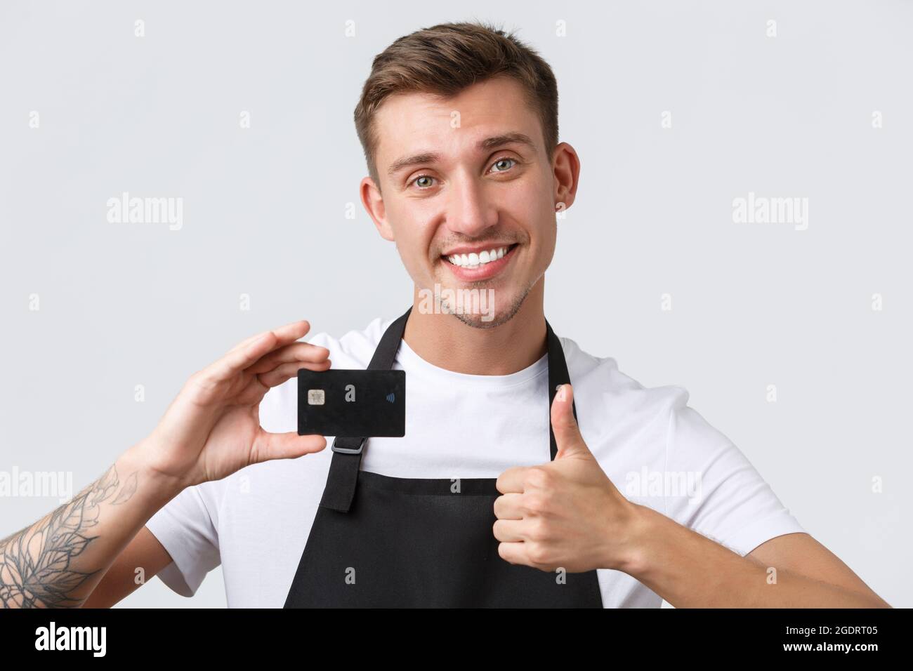 Cafe and restaurants, coffee shop owners and retail concept. Cheerful ...