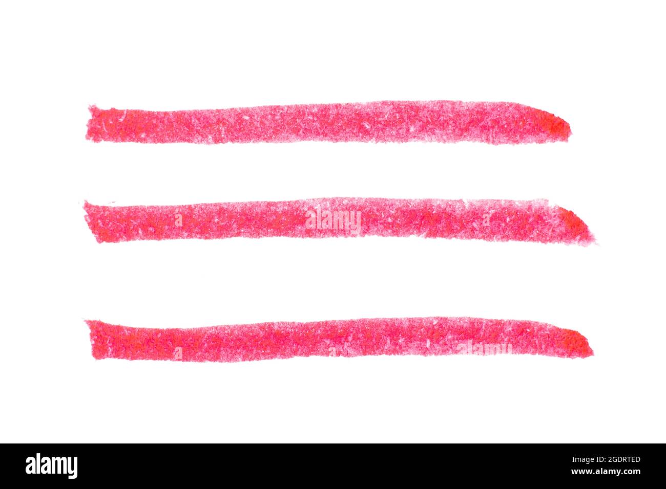 Red color watercolor handdrawing as square line brush on white paper ...