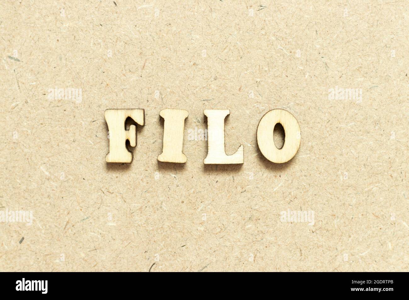 Alphabet letter in word FILO (abbreviation of first in last out) on ...