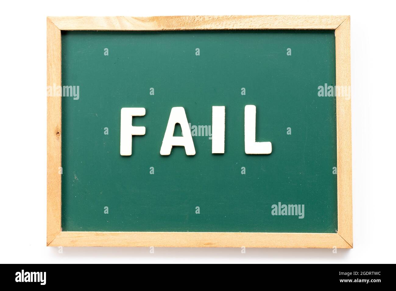 Alphabet letter in word fail in blackboard on white background Stock ...