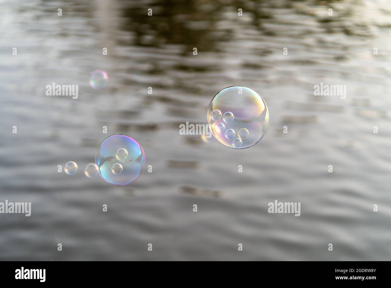 A closeup shot of floating bubbles above the water - great for ...