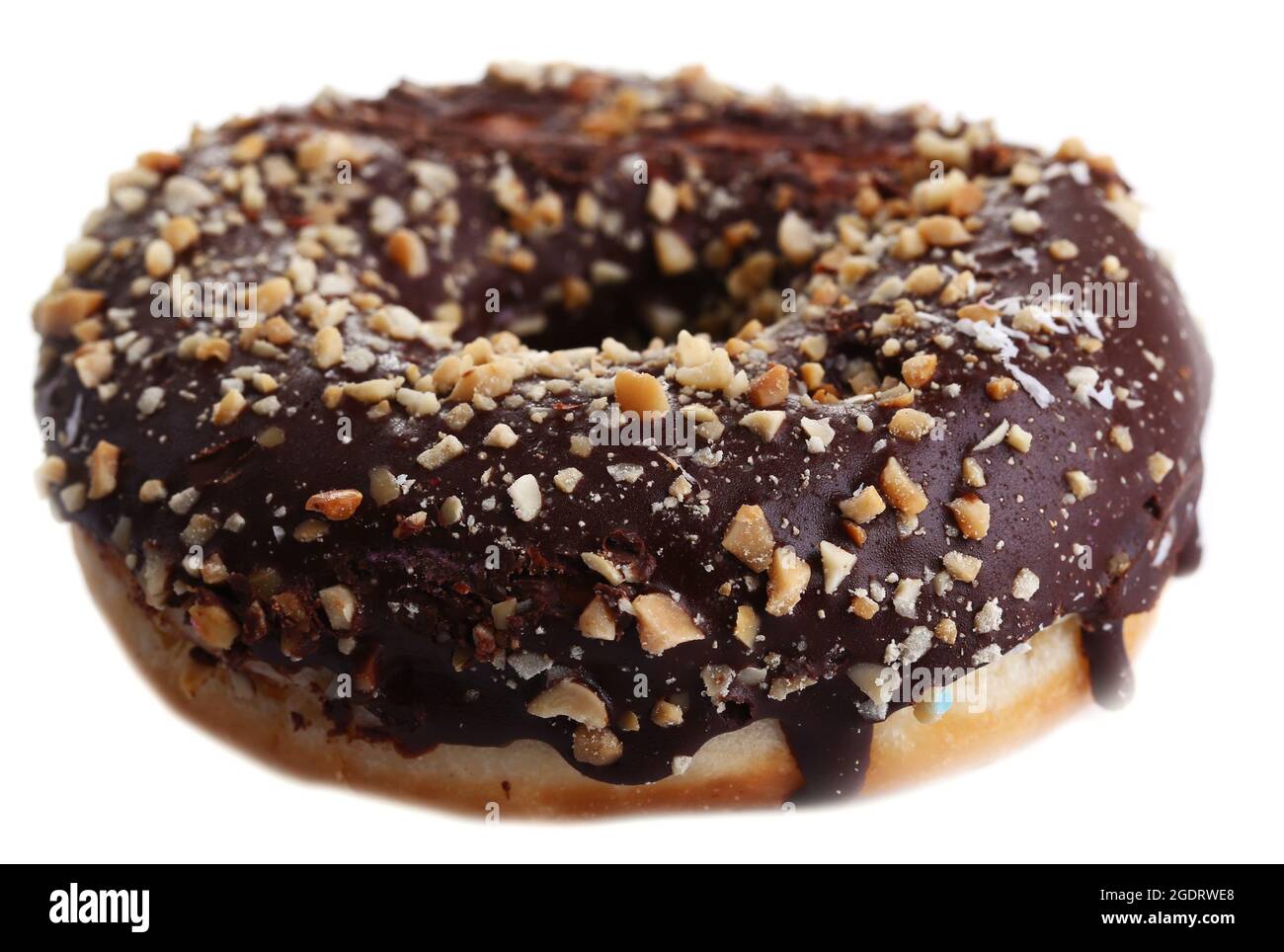Delicious chocolate donut isolated on white Stock Photo - Alamy