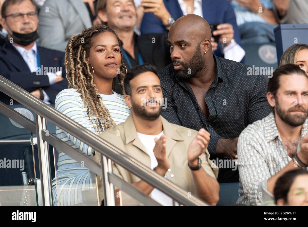 Teddy Riner and a friend during the Ligue 1 Uber Eats match between ...