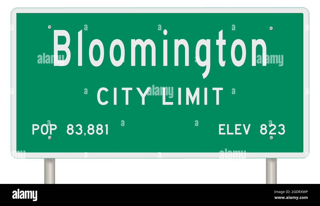 Rendering of a green Minnesota highway sign with city information Stock ...