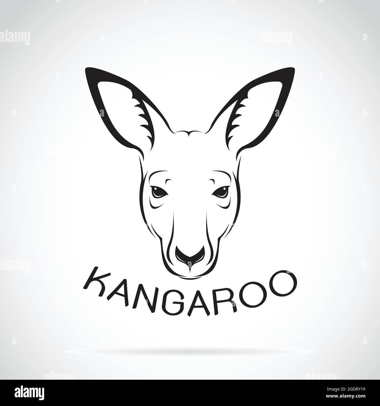 Vector of a kangaroo head on white background. Wild Animals.Easy ...