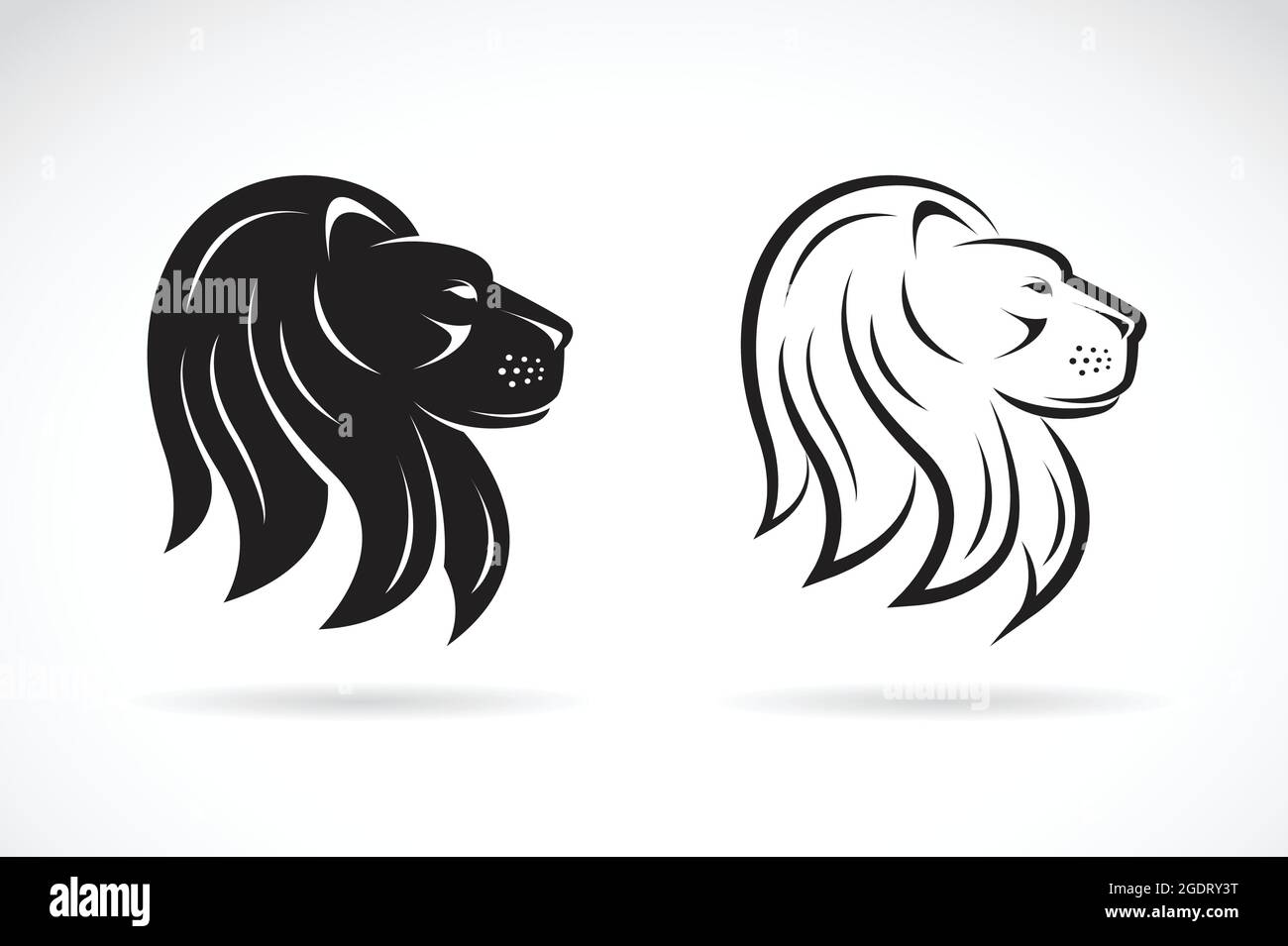 Vector image of an lions head design on white background. Easy editable ...