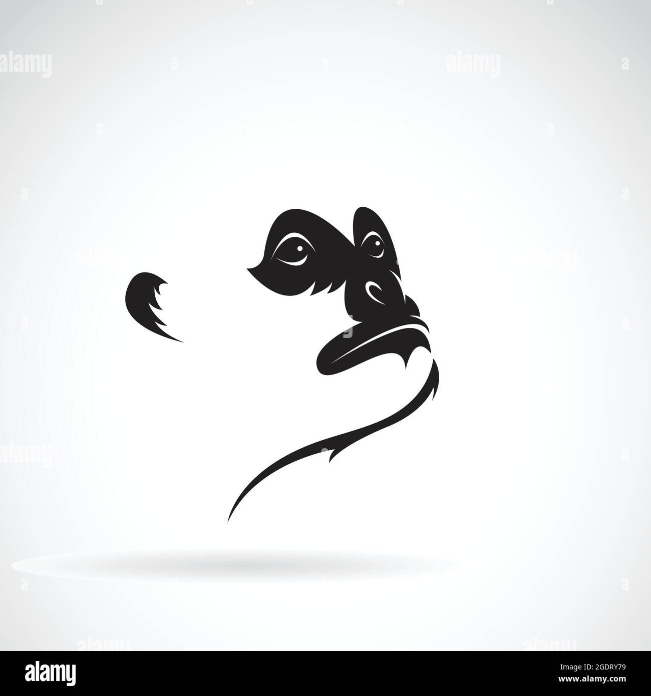 Vector of northern white-cheeked gibbon face design on a white ...