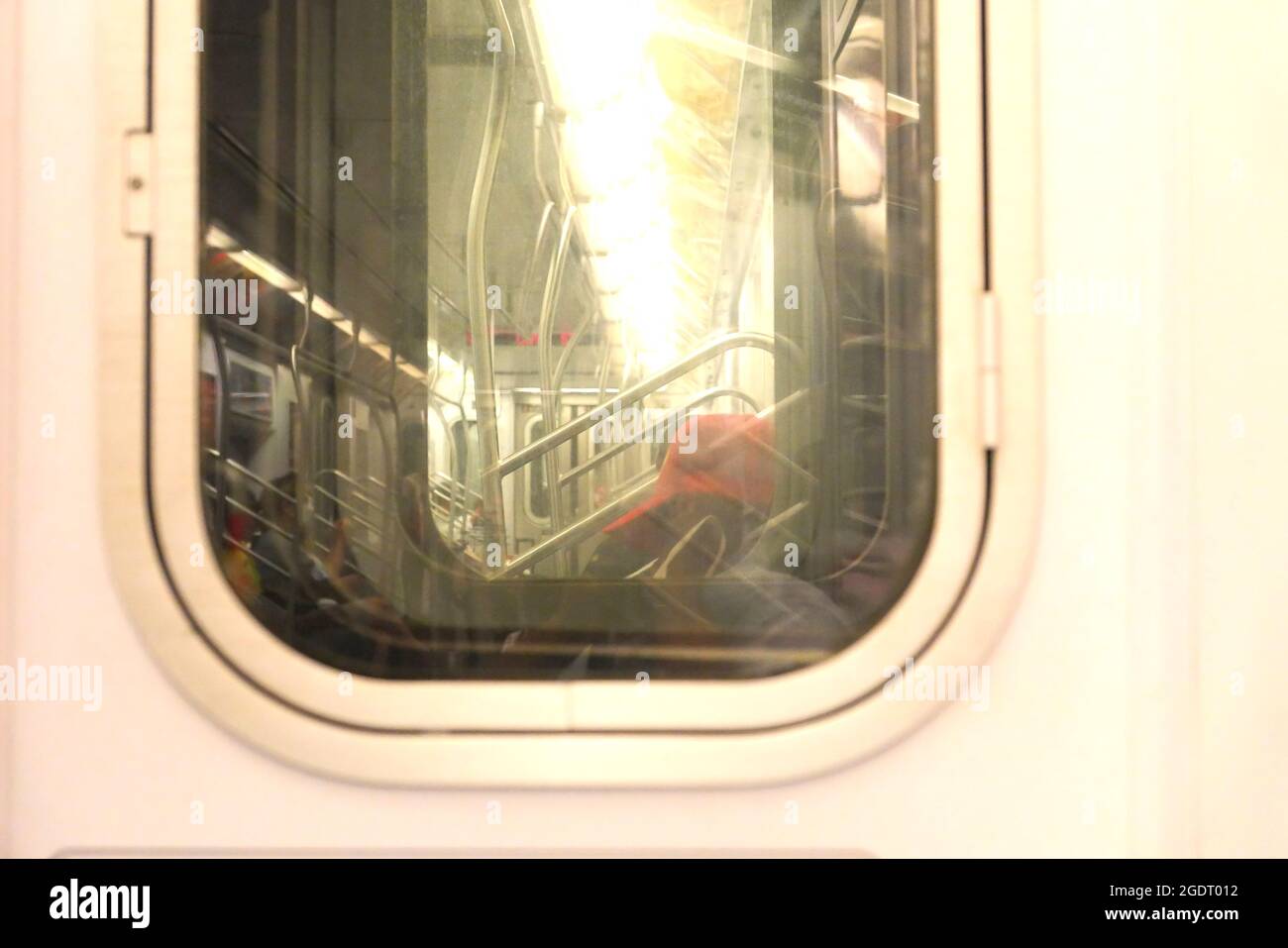 Subway train car window Stock Photo - Alamy