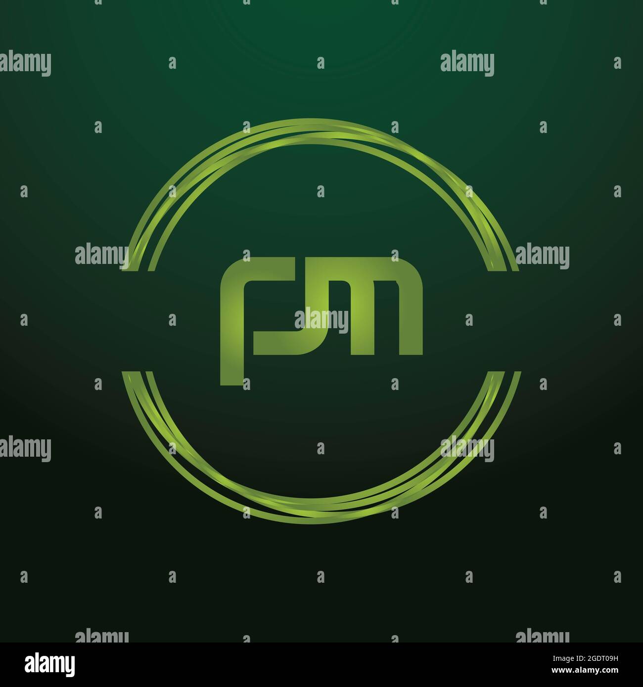 Initial PM Letter Logo With Creative Modern Business Typography Vector ...