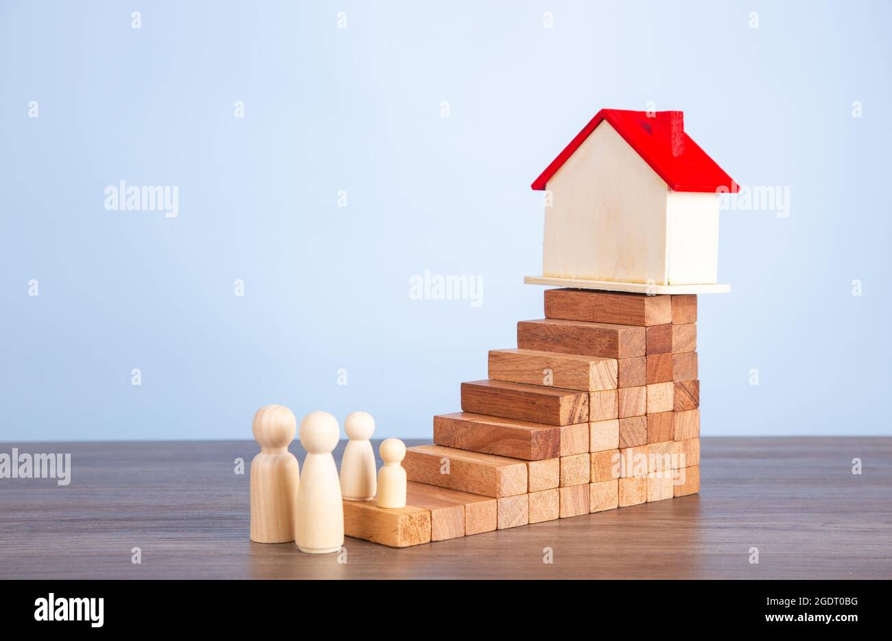 house goal concept, roll stair step of wooden staircase stack Stock ...