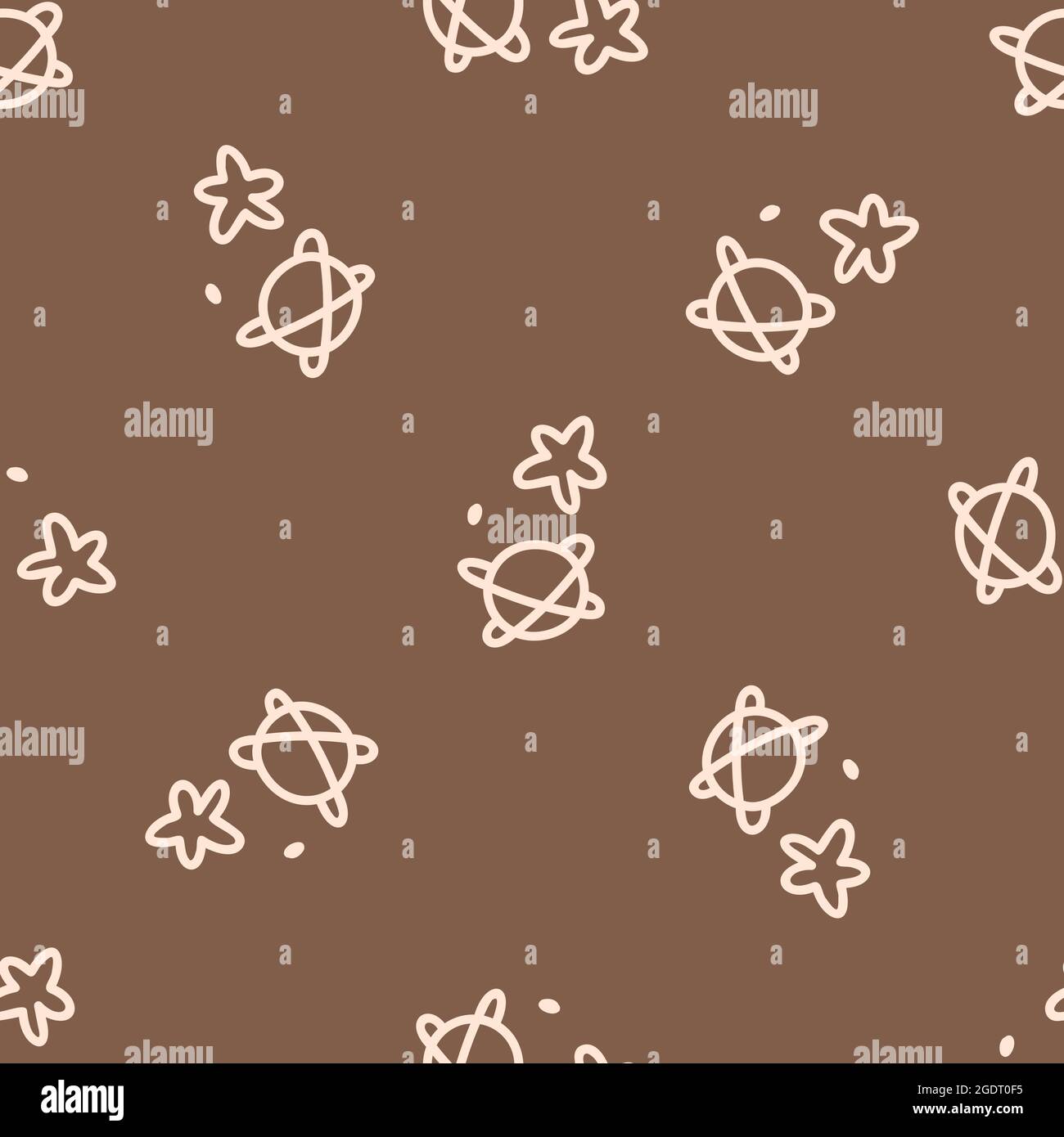 Seamless background star and planet gender neutral pattern. Whimsical ...