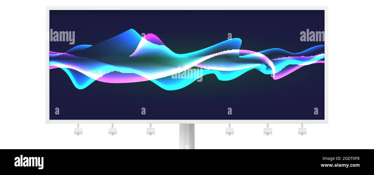 Billboard with abstract background. Smoke effect from blended lines ...
