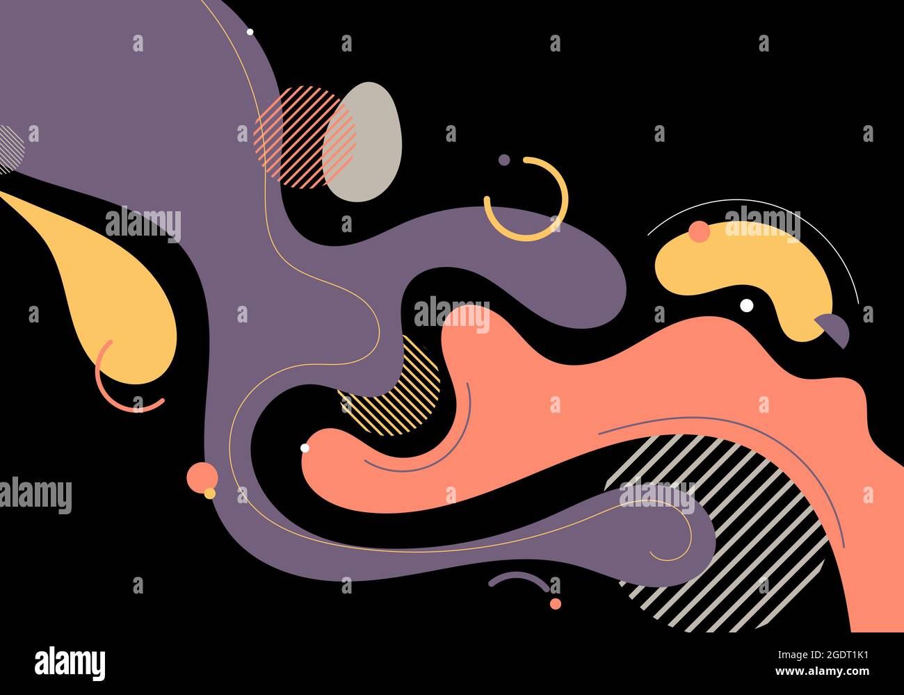 Abstract trendy organic shape composition amorphous forms and lines ...