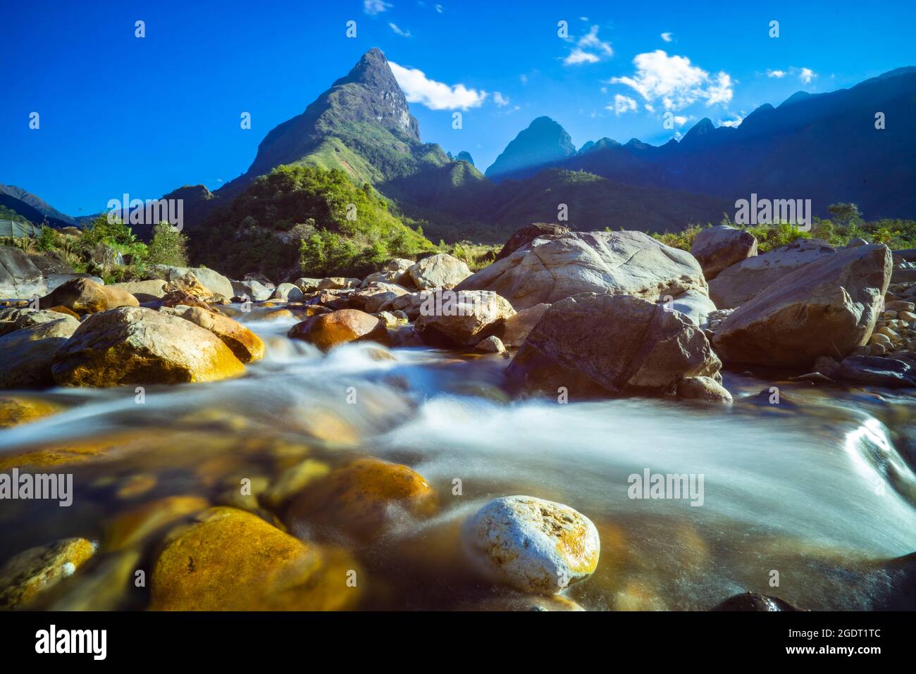 Nice Chu Va mountain peak in Lai Chau province northern Vietnam Stock ...