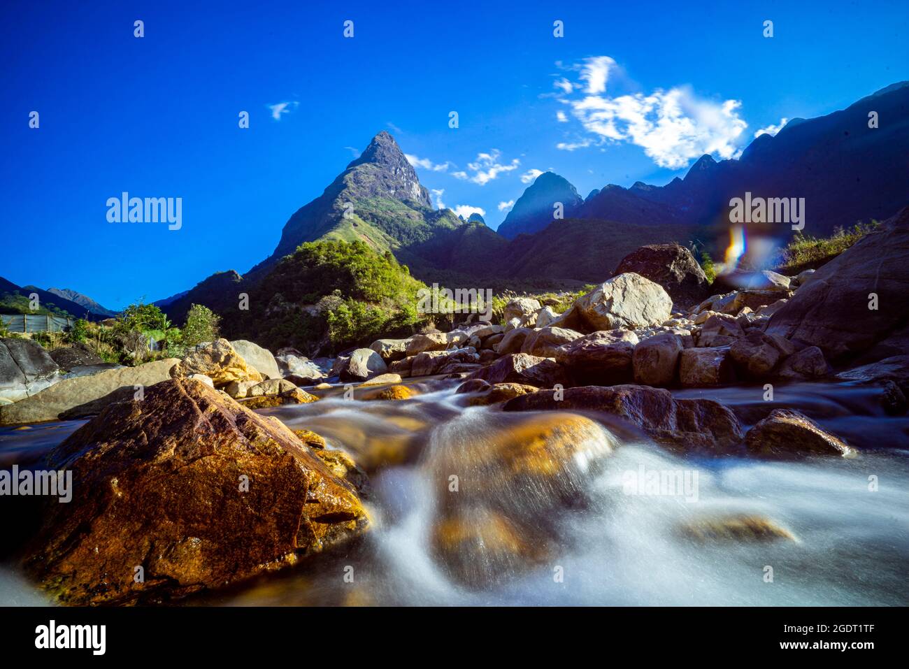 Nice Chu Va mountain peak in Lai Chau province northern Vietnam Stock ...