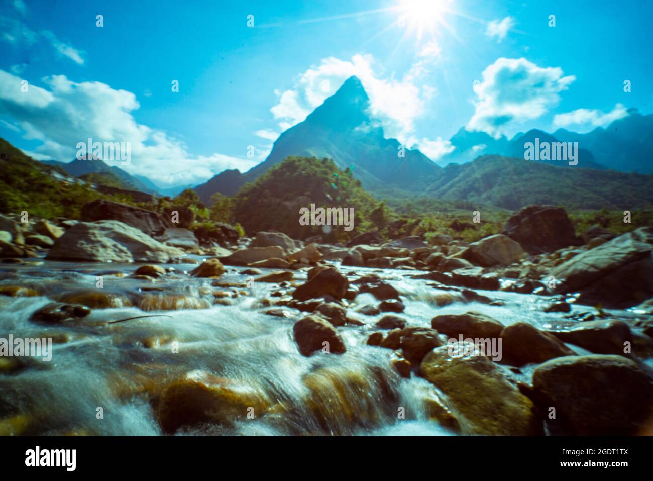 Nice Chu Va mountain peak in Lai Chau province northern Vietnam Stock ...