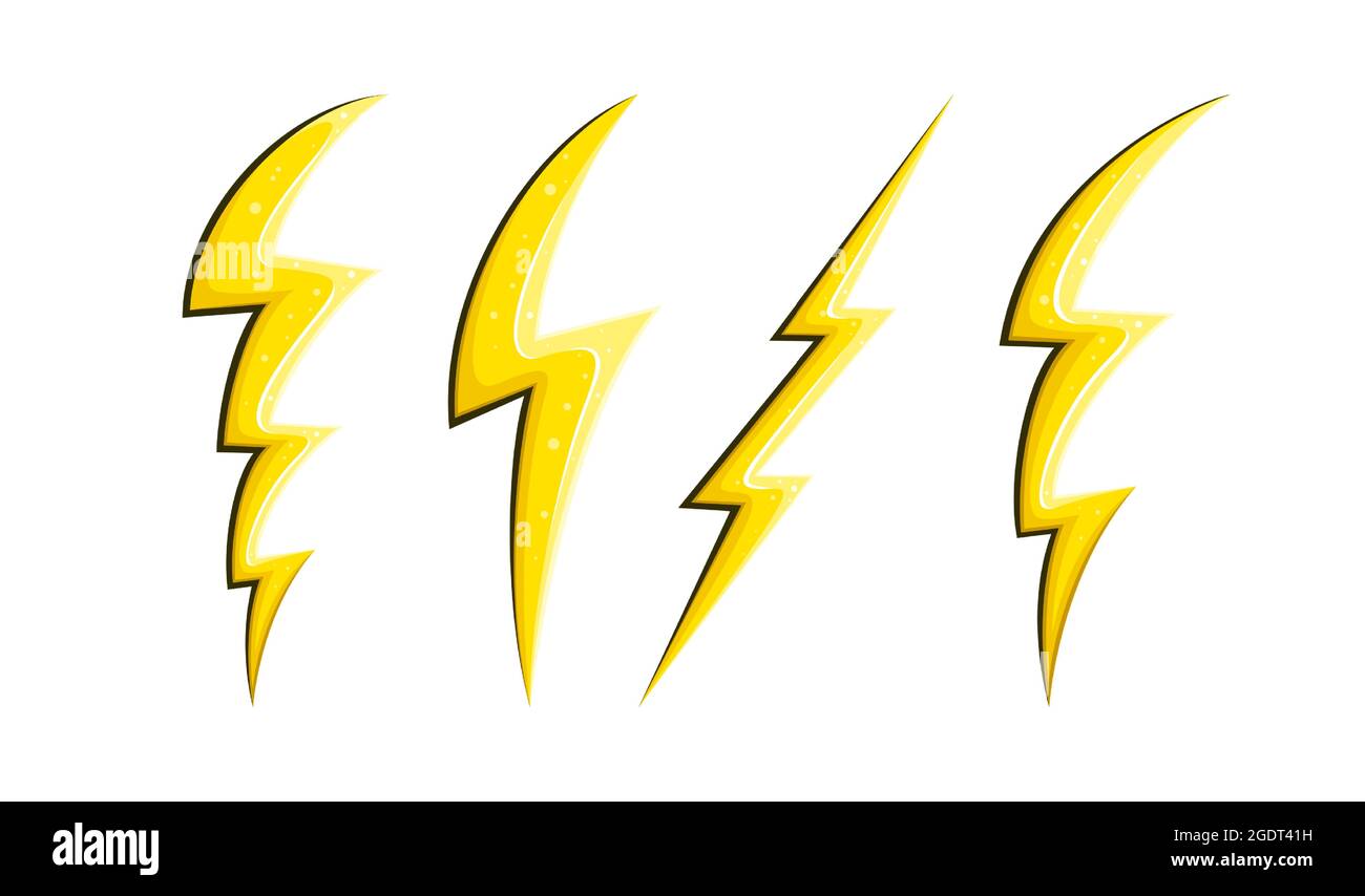 Electric lightnings and flashes in comic style, symbol of speed ...
