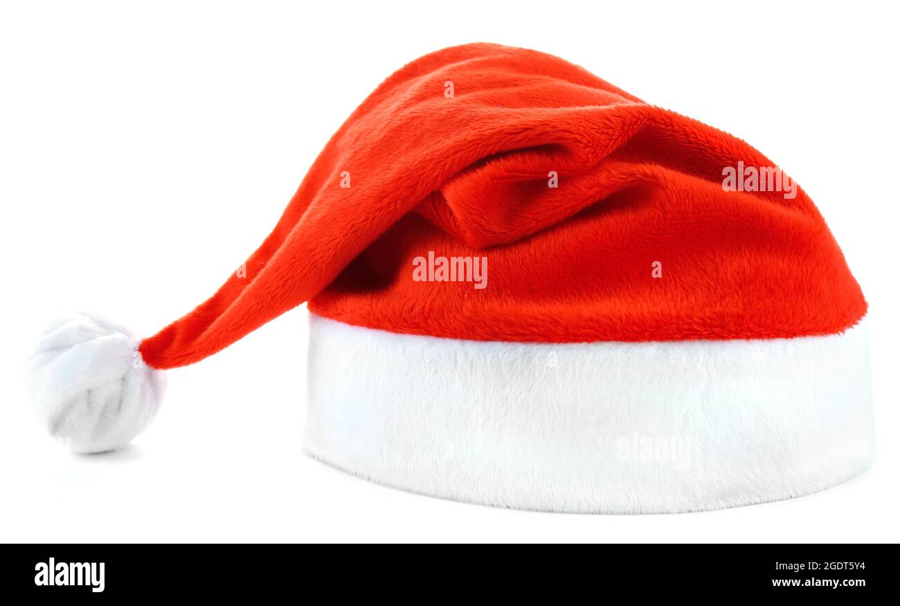 Santa hat isolated on white Stock Photo - Alamy