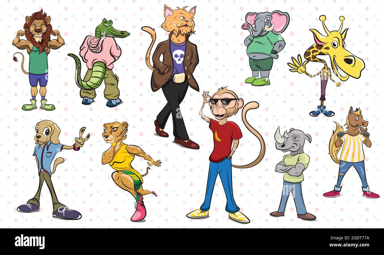 Animal Head Human Body Hipster