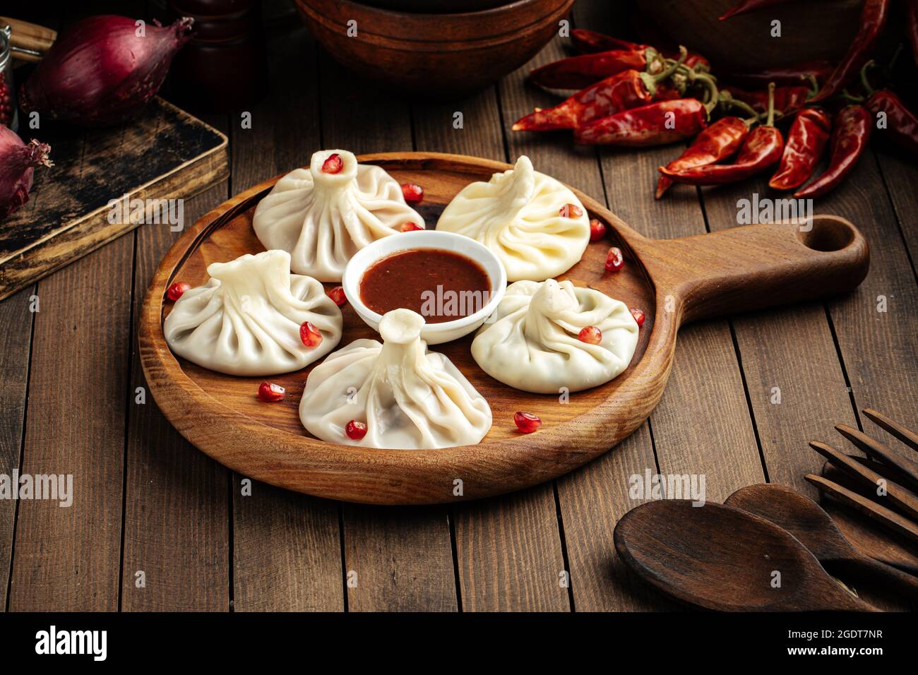 Georgian dumplings khinkali meat hi-res stock photography and images ...