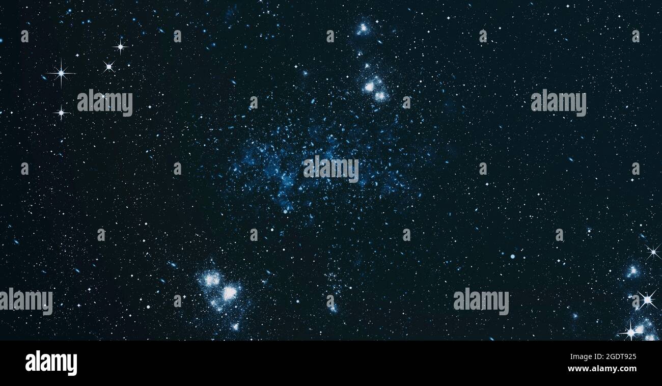 Chaotic space background. Planets, stars and galaxies in outer space ...