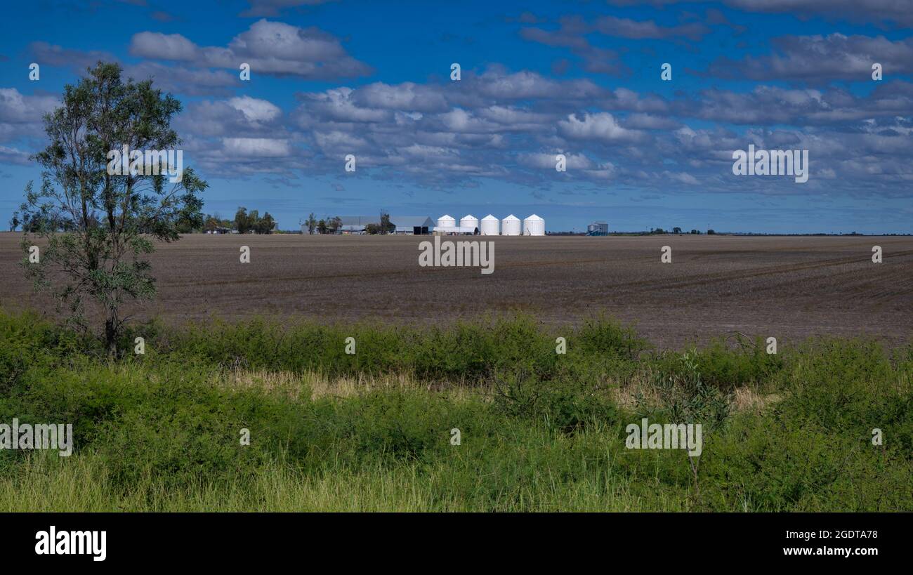 Big white silos on a farm in New South Wales Australia Stock Photo - Alamy