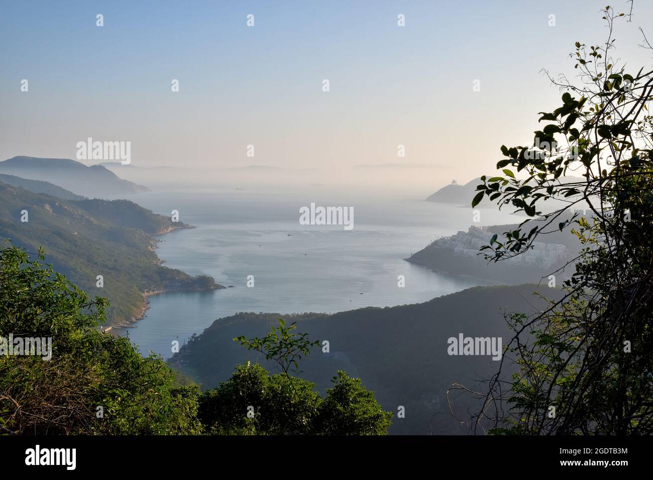View of the ocean from Dragon´s Back Mountain Trail, Hong Kong, China ...