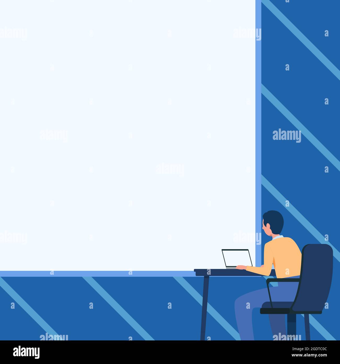 Man facing computer silhouette hi-res stock photography and images - Alamy