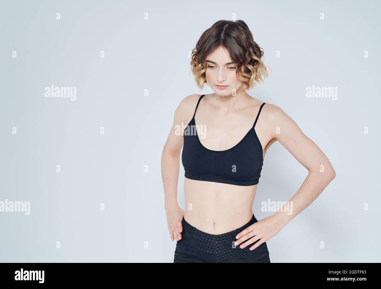 woman gymnast workout stretch fitness slim figure Stock Photo - Alamy